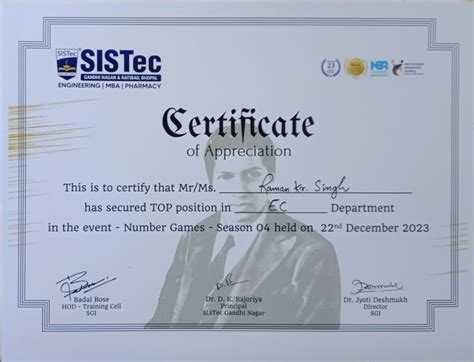 Aptitude Test In College Get Top Position In Ece Department At Sistec