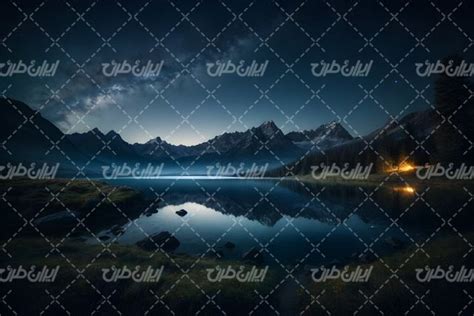 تصویر با کیفیت منظره زیبا همراه دریاچه و جنگل انبوه ایران طرح