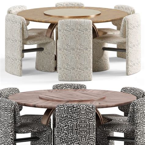 Avant Garde Chair And Blue Moon Dining Table 394193 3d Model