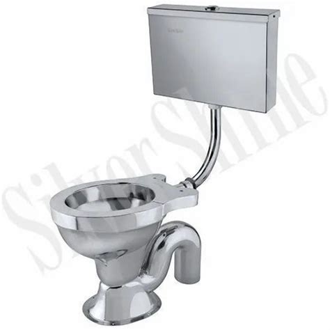 Silver Shine Floor Mounting Stainless Steel Ewc With S S Cistern At