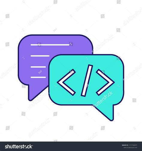 Chatbot Coding Color Icon Talkbot Chip Stock Vector Royalty Free