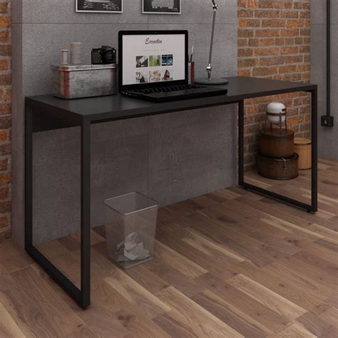 Mesa Para Escritório e Home Office Industrial Soft 150 cm F01 Preto