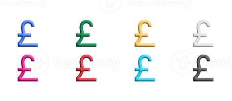 British Pound Icon Set Colored Symbols Graphic Elements 16597693 PNG