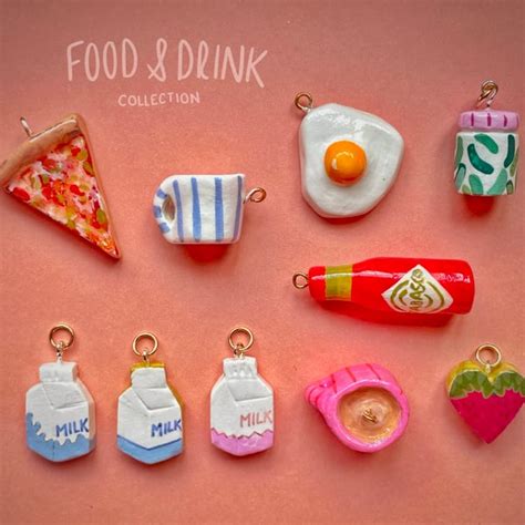 Tiny Clay Charm Tea Mug Tabasco Egg Pizza S Folksy