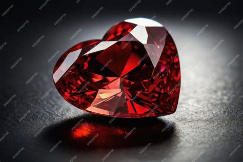 Premium Photo Ruby Heart Gemstone On Dark Surface