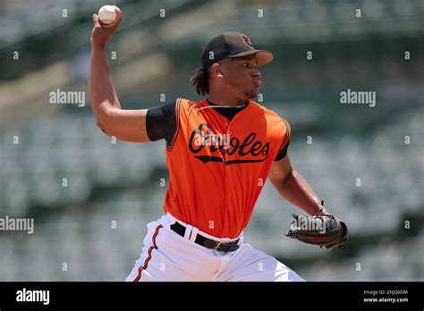 FCL Orioles Pitcher Yonatan Pineda 77 During A Florida Complex League