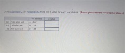 Solved Use Excel To Find The Critical Value Of Z For Each Chegg Com