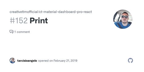 Print · Issue 152 · Creativetimofficialct Material Dashboard Pro