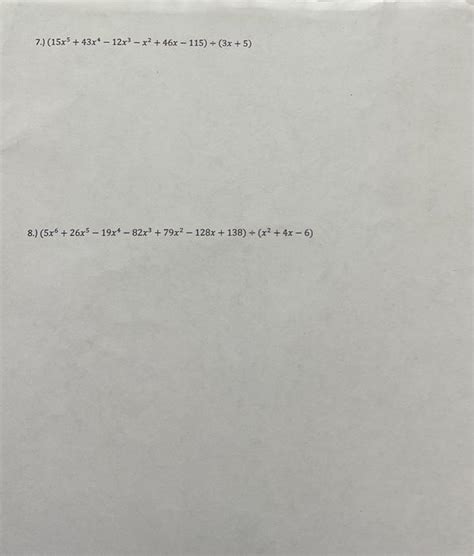 Solved Name Per Date Division Of Polynomials Practice