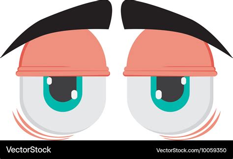 Tired Cartoon Eyes Icon Royalty Free Vector Image