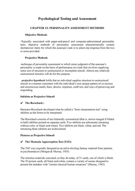 Chapter 13 Summary Of Psychological Testing And Assessment 7th Ed By