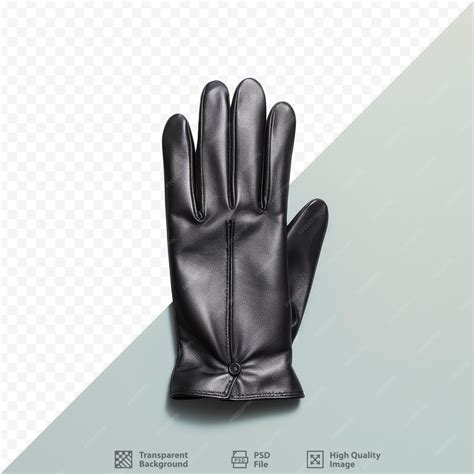 Черная кожаная перчатка с прозрачным фоном Отдельная позиция | Премиум ...