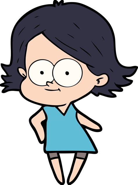 Niña Feliz De Dibujos Animados 12542778 Vector En Vecteezy