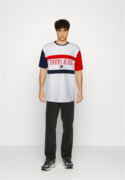 Tommy Jeans Skater Archive Block Tee T Shirt Print White Weiß Zalando De