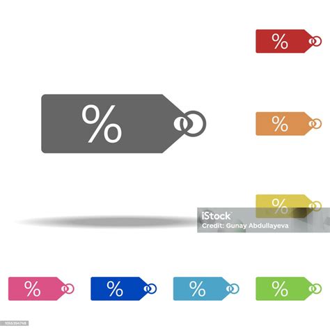 백분율 태그 아이콘입니다 멀티에서 웹의 요소 색상 스타일 아이콘 정보 그래픽 모바일 응용 프로그램 웹 디자인 웹 사이트에 대 한 간단한 아이콘 감소에 대한 스톡 벡터 아트