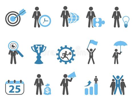 Business Icons Set 2 Blue Series Stock Vector Illustration Of Like