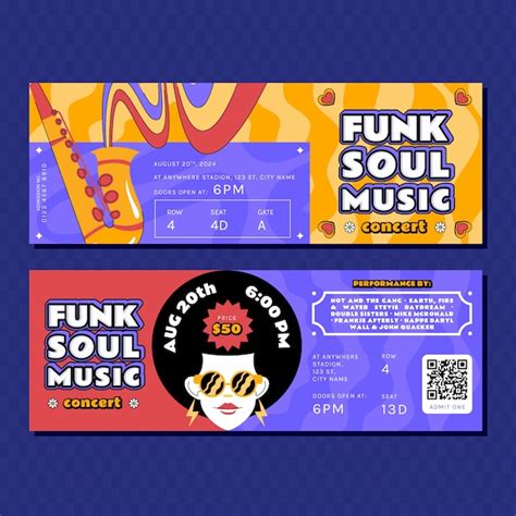 Free Vector Concert Ticket Template Set