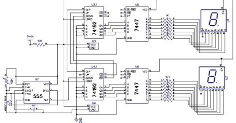 Rangkaian Counter Downup Otomatis 7 Segment Display Mad Elektro