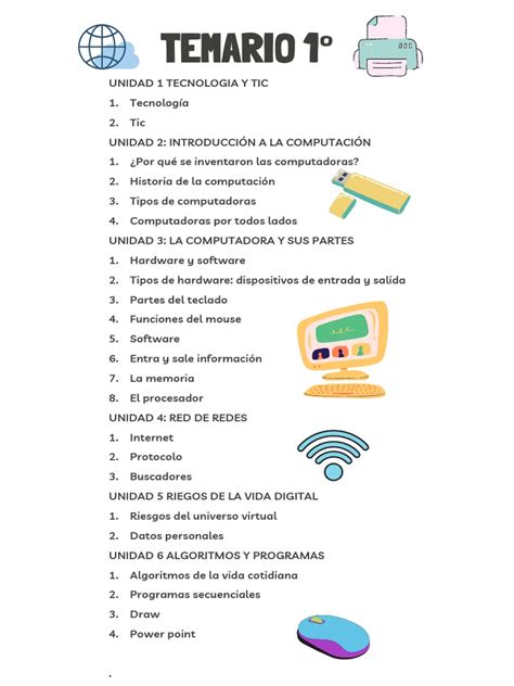 Temario Primaria Descargar Gratis Pdf Hardware De La Computadora Informática