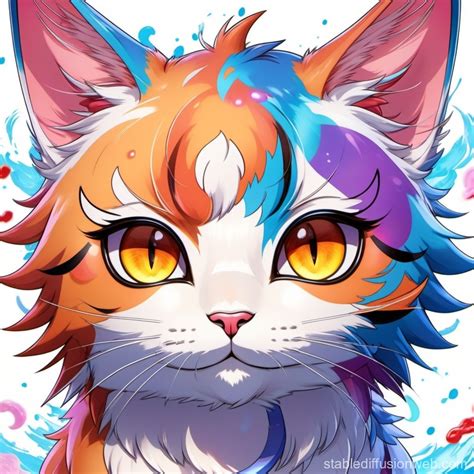 Cat With Ahegao Expression Stable Diffusion Online