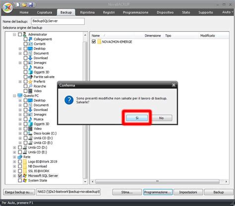 Guida Configurazione Backup SQL Server NovaBACKUP Italia