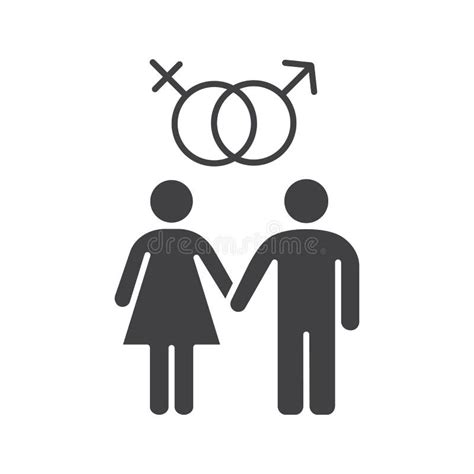 Heterosexual Couple Icon Stock Vector Illustration Of Interlocked