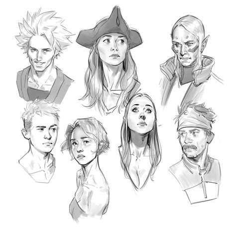 Mid 2020 Sketches John Grello Character Portraits Character
