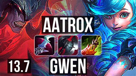 Aatrox Vs Gwen Top 10119 Godlike 300 Games Kr Master 137