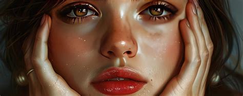 Premium Photo Classy Girl With Hands On Her Face