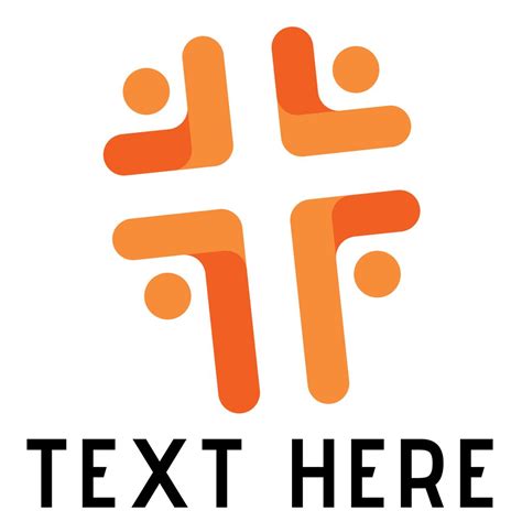 Abstract Unity Symbol With Gradient Orange Figures