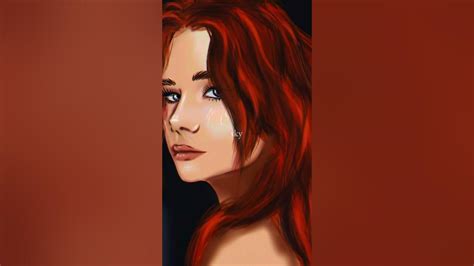 Девушка с красными волосами 🌹 ️ буду рада подписке🌒 Art ярисую русалка красныеволосы Youtube