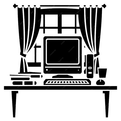 A Computer Monitor And Keyboard Are On A Desk Premium Ai Generated Vector