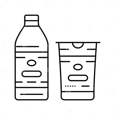 Ayran Milk Product Dairy Line Icon Vector Illustration Stock Vector