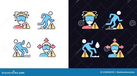 Vr Headset Warning Light And Dark Theme Rgb Color Manual Label Icons