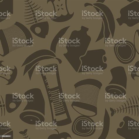 Litter Background Rubbish Seamless Pattern Garbage Texture Trash