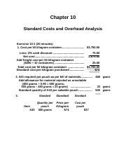 194876 6 Doc Chapter 10 Standard Costs And Overhead Analysis
