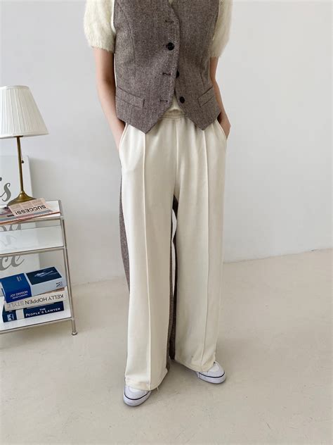 당일발송 코튼 헤링본 배색 바지