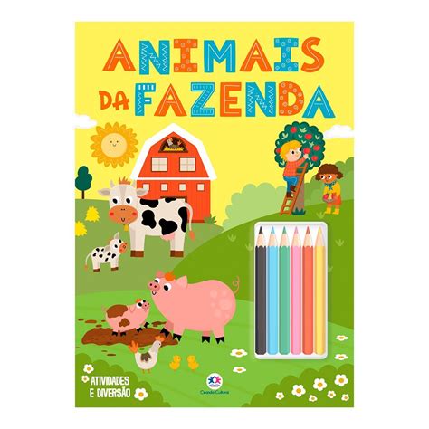 Livro Atividades E DiversÃo Animais Da Fazenda LÁpis 16pg Ciranda