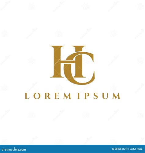 Letter Hc Simple Monogram Logo Icon Design Stock Vector Illustration
