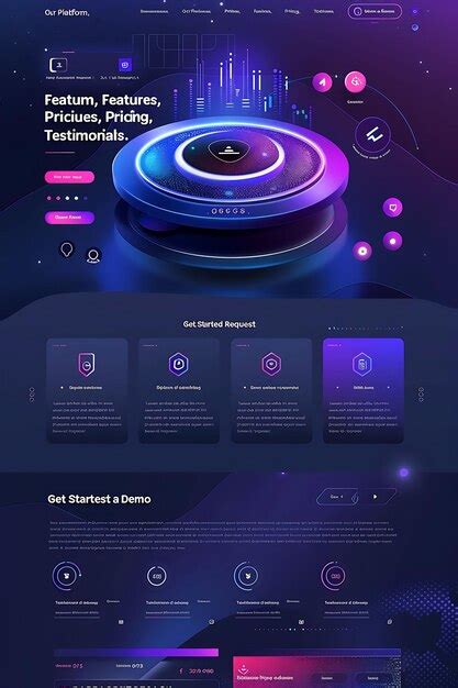Layout Futurista Web Com Elementos 3d Efeito Para A Frente Thinki