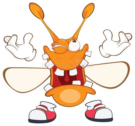 Illustration Of A Funny Clothes Moth Cartoon Character Stock Vector