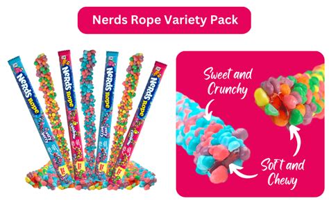 Gaudum Nerds Rope Rainbow And Very Berry Bundle Nerds Candy With Crunchy Outside