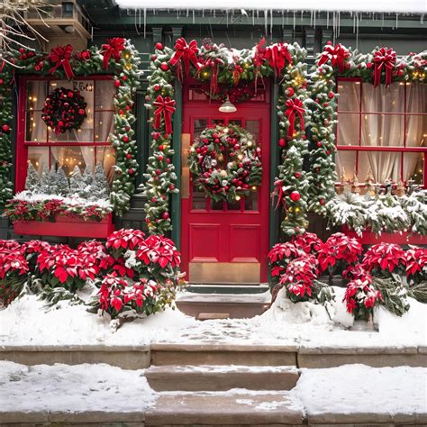 christmas festive storefront display backdrop rr7 637