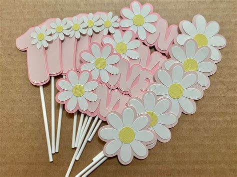 Daisy Cupcake Toppersgroovy Cupcake Toppersgroovy Two Birthday One