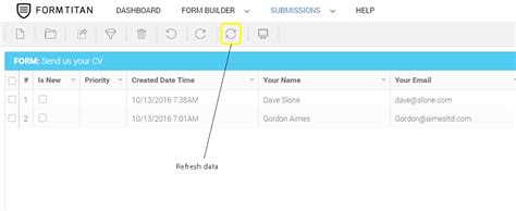refresh data