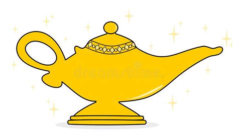 Cat Genie Lamp Cartoon Illustration Stock Illustration Illustration