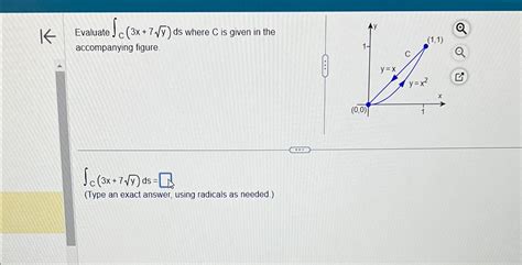 Solved Evaluate C 3x 7y2 Ds Where C Is Given In The Chegg Com