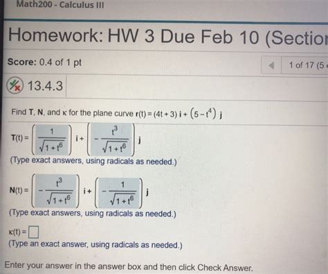 solved math200 calculus iii homework hw 3 due feb 10