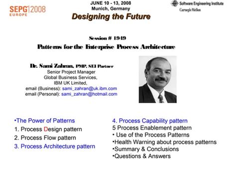 Patterns For The Enterprise Process Architecture Ppt