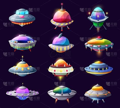卡通ufo外星人宇宙飞船和宇宙飞船的设定